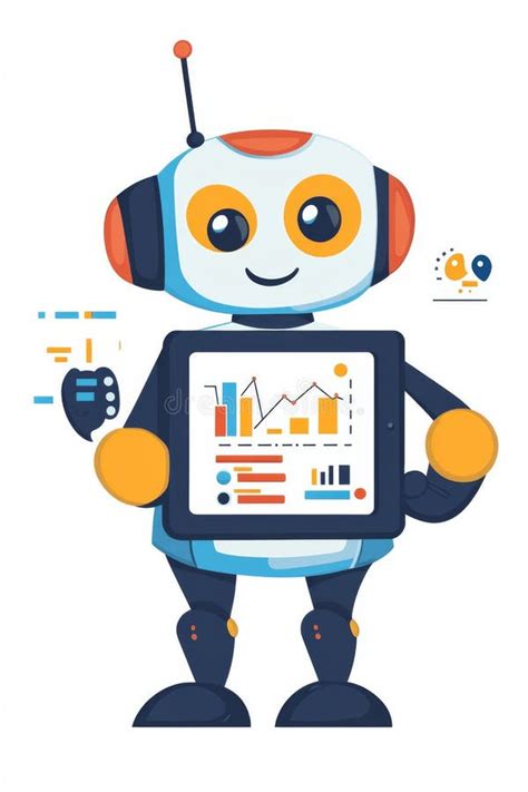 Robocharts Data Friendly Assistant Stock Illustration Illustration Of Tablet Modern 338717488
