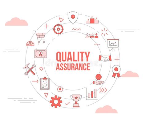 Qa Quality Assurance Concept With Icon Set Template Banner And Circle Round Shape Stock Vector