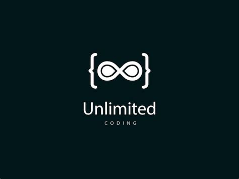 premium vector unlimited coding logo illustration unique coding logo