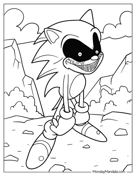 Free Sonic Coloring Pages Evil Sonic Coloring