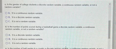 Solved Determine Whether The Value Is A Discrete Random Chegg
