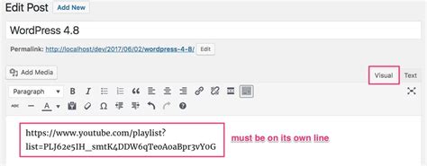 How To Embed A Youtube Playlist In Wordpress 4 Options
