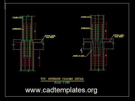 Typical Interior Column Reinforcement Detail Cad Template Dwg Cad Templates