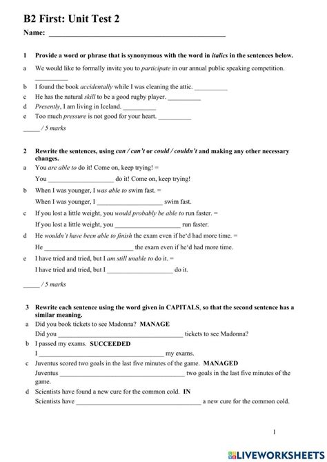 Unit Test 2 Marks