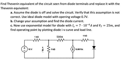 Solved Find Thevenin Equivalent Of The Circuit Seen From