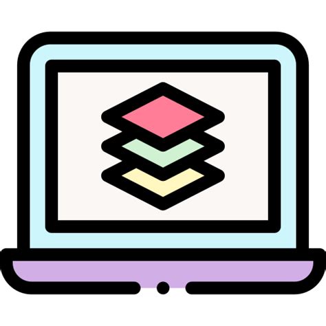 Laptop Detailed Rounded Lineal Color Icon