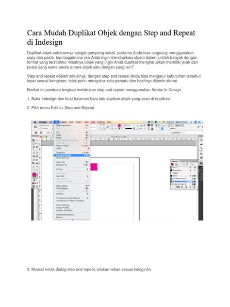 Cara Mudah Duplikat Objek Dengan Step And Repeat Di Indesign Pdf
