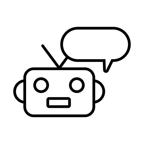 Robot With Speech Bubble Line Style 2576047 Vector Art At Vecteezy