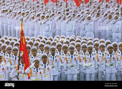 Vietnamese Troops March During A Parade Celebrating The 80th