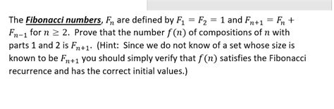 Solved The Fibonacci Numbers Fn Are Defined By F F Chegg Com