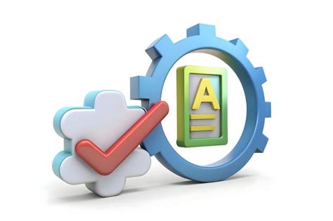 3d ai inspection and quality control icons for manufacturing isolated