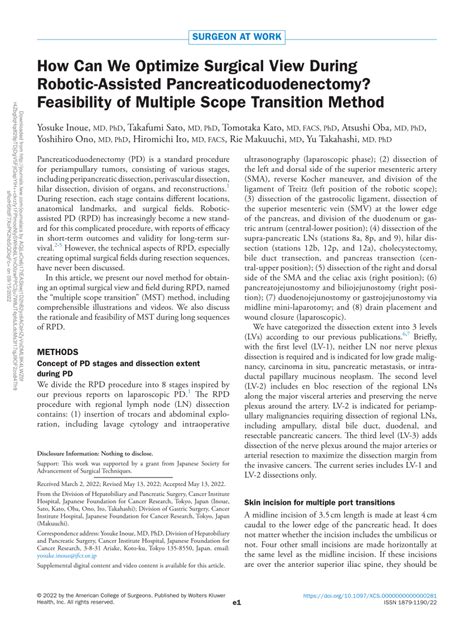 Pdf How Can We Optimize Surgical View During Robotic Assisted