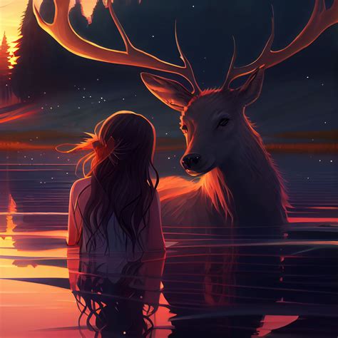 Girl And Deer 4 By Ai Vastrale On Deviantart