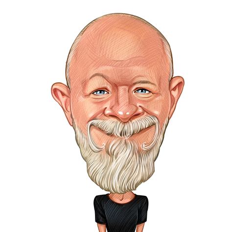 Funny Exaggerated Caricature In Pencil Style Custom Drawn