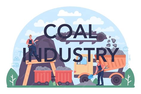 Premium Vector Coal Industry Typographic Header Mineral And Natural Resources Extraction