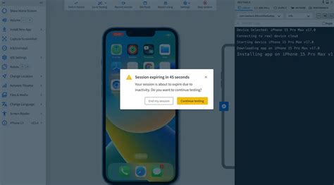 set idle session timeout for app live sessions browserstack docs
