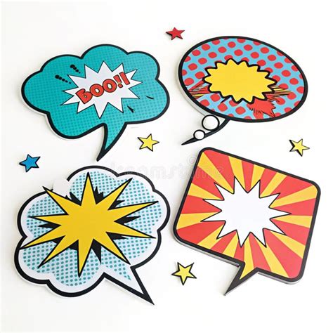 Set of Comic Pop Art Speech Bubble Isolated on White Background Stock Illustration ...
