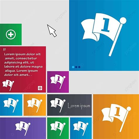 Vector Flag Icon Buttons With Cursor Pointer For Modern Interfaces On Websites Vector Sign