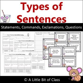 Types Of Sentences Statements Question Commands Exclamations