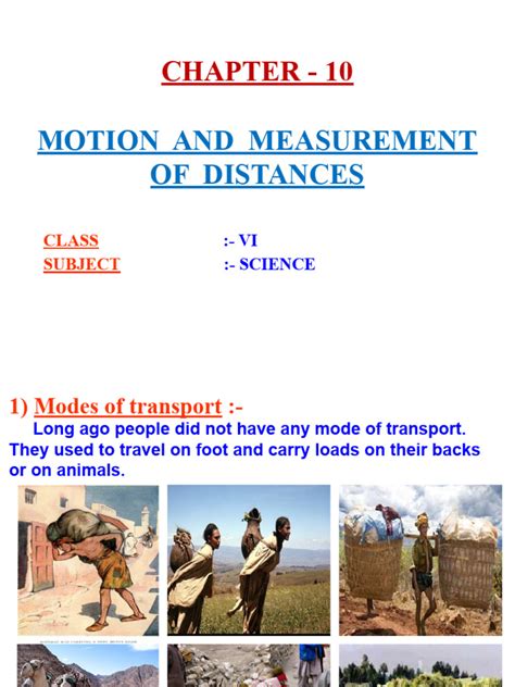 Vi 10 Motion And Measurement Of Distances Pdf Measurement Length
