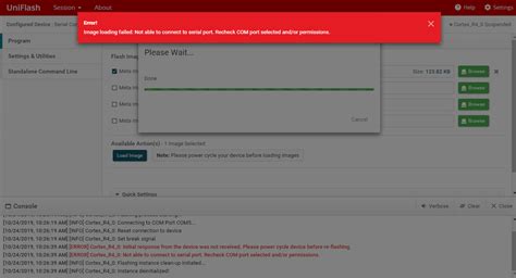 CCS AWR BOOST AWR Customize Board Problem In Flashing Binary File And Connecting Device