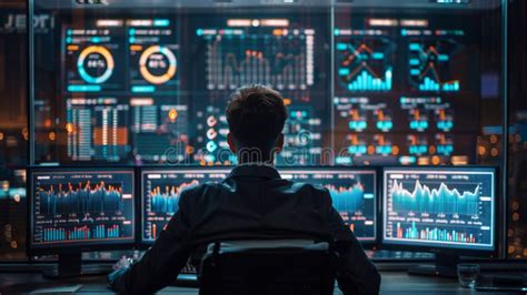 Data Analytics Professional Monitors Performance Metrics And Trends Using Multiple High Tech