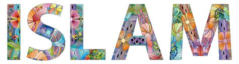 Ilustración De Palabra Islam Objeto Zentangle Vectorial Para Decoración