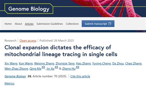 Genome Biology丨胡政 徐锦 马晴团队：提出单细胞谱系追踪的量化评分体系，为基于临床样品的细胞谱系研究提供理论指导 深圳合成生物学创新研究院