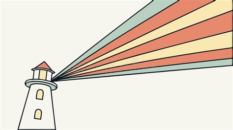 Lighthouse Shining Colorful Retro Beams Vector Graphic Vector Design Generative Ai Stock