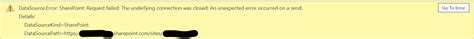 unexpected error the underlying connection was cl microsoft