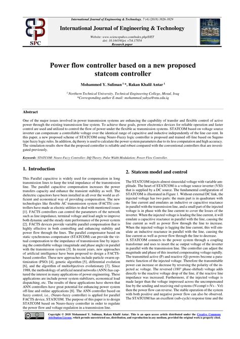 Pdf Power Flow Controller Based On A New Proposed Statcom Controller