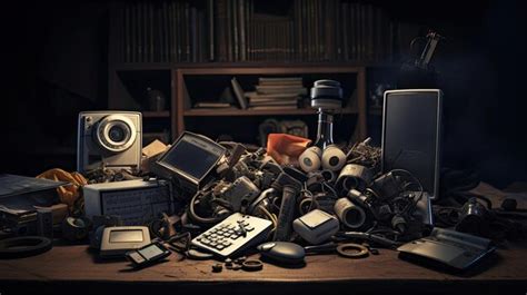 Premium Ai Image A Computer Monitor And A Keyboard On A Table With A Lot Of Clutter