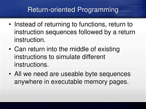 Return Oriented Programming Ppt Download