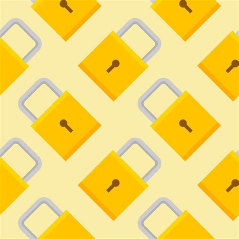 Yellow Padlocks Seamless Pattern With Colorful Locks On A Color Background Lock Sign Seamless
