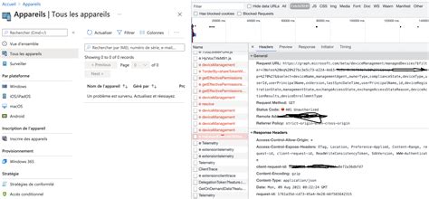 graph api endpoint to list managed devices throwing 401 forbidden error
