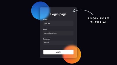 Glassmorphism Login Form How To Create Login Form Using Html Css Login Form 1 Selfacade
