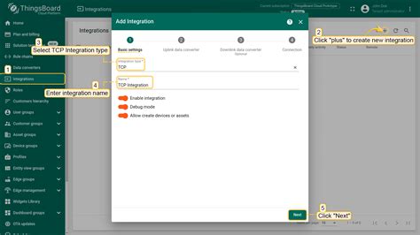 Tcp Integration Thingsboard Cloud
