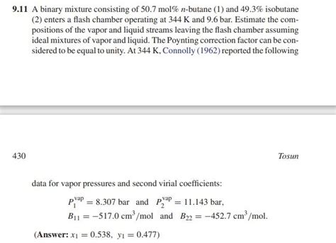 Solved A Binary Mixture Consisting Of Mol Chegg Com