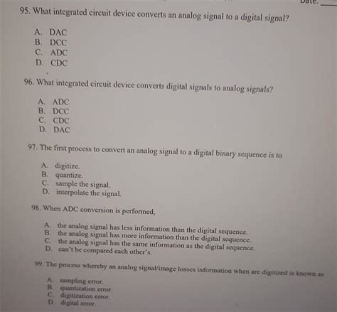 Solved What Integrated Circuit Device Converts An Analog Chegg