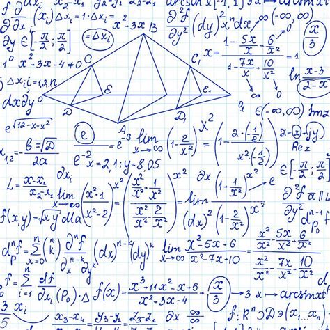 `back To School` Vector Seamless Pattern With Math Formulas And Figures Calculations