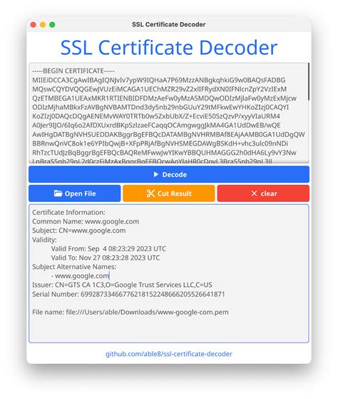 SSL Certificate Decoder