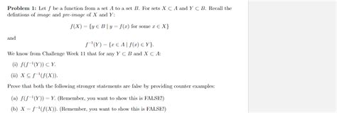 Solved Problem Let F Be A Function From A Set A To A Set Chegg Com