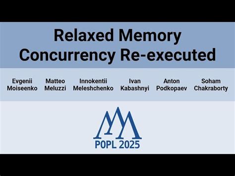 Free Video Relaxed Memory Concurrency Re Executed From Acm Sigplan Class Central
