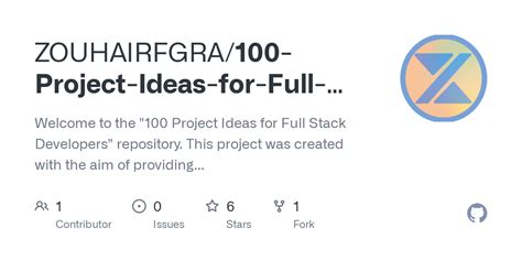 github zouhairfgra 100 project ideas for full stack developers