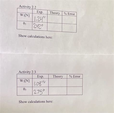 solved activitv 2 1 show calculations here activitv show