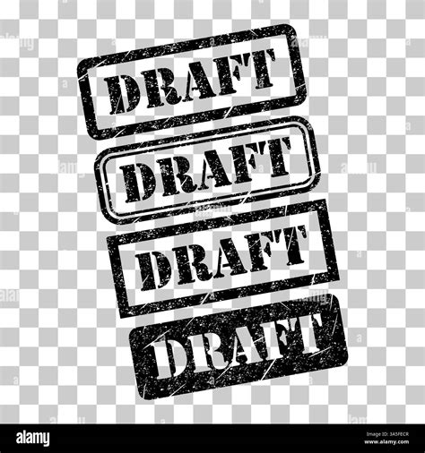 Set Of Draft Stamp Symbol Label Sticker Sign Button Text Banner Vector Illustration Stock