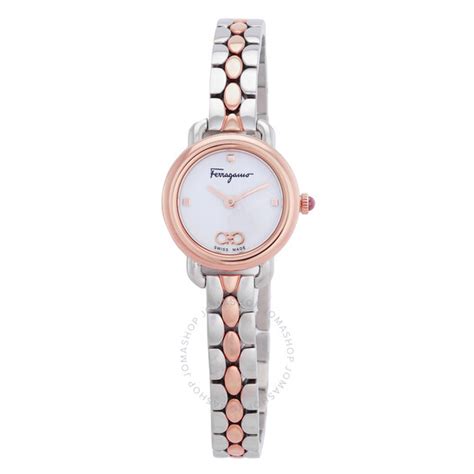 Ferragamo Varina Quartz White Dial Two Tone Ladies Watch Sfht01120