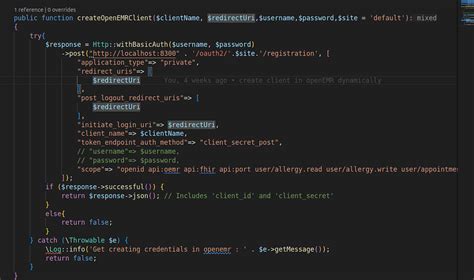 openemr api client created with wrong creds or not giving user and password openemr