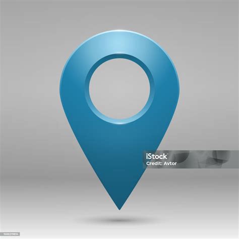지리적 위치 아이콘은 회색 그라데이션 배경에 강조 표시된 파란색입니다 0명에 대한 스톡 벡터 아트 및 기타 이미지 0명 3차원 형태 가리키기 Istock