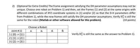 Solved 1 For Each Robotic Arm With Three Degrees Of Freedom